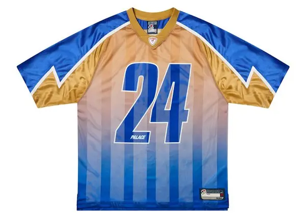 PALACE Meshy Stripe Jersey - Blue/gold