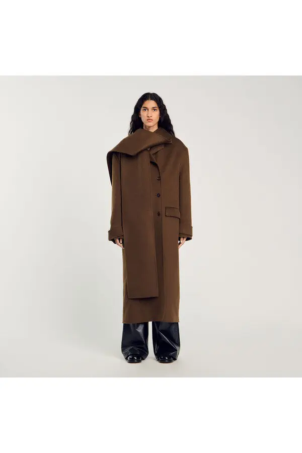 Sandro Oversized Wool Coat In Green - 40% Off | Editorialist