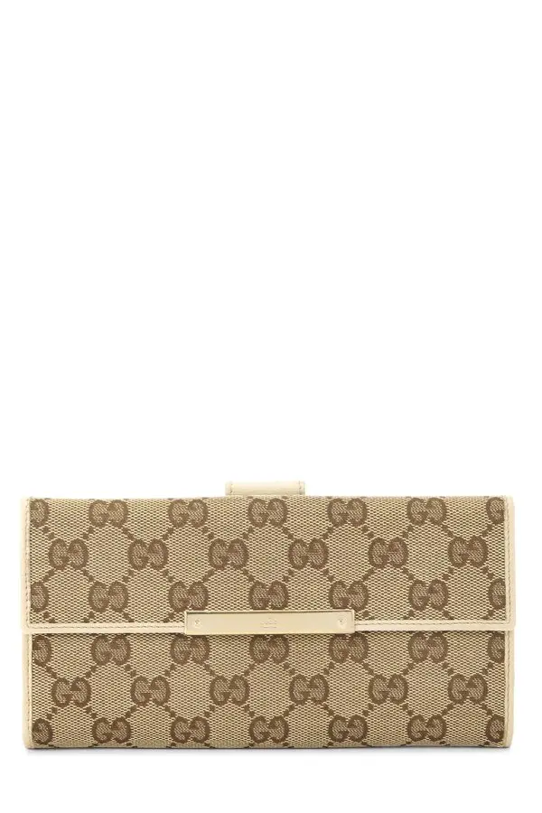 Gucci Original Gg Canvas Continental Wallet - White