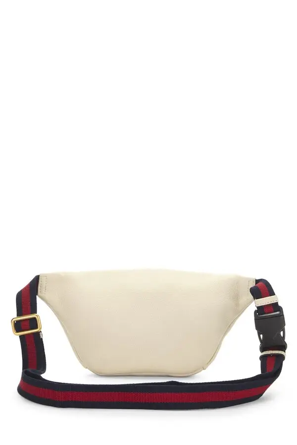 Gucci Leather Logo Printed Belt Bag - White