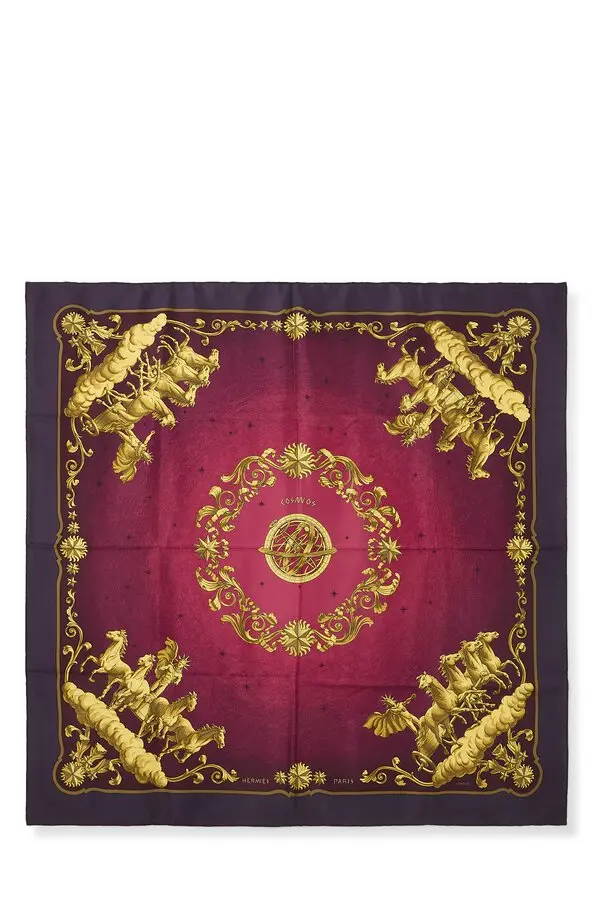 Hermès Multicolor 'cosmos' Silk Scarf 90 - Purple