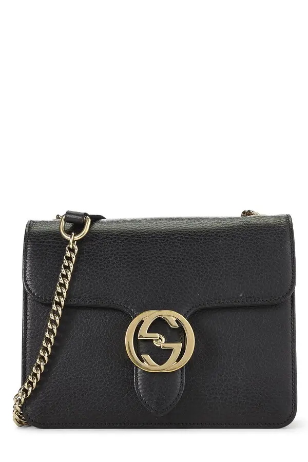 Gucci Leather Interlocking Crossbody - Black