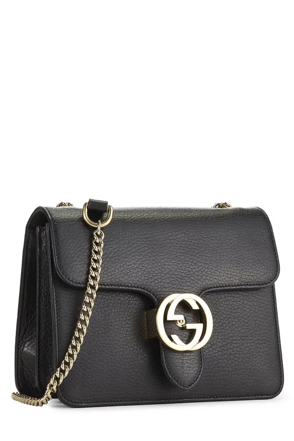 Gucci Leather Interlocking Crossbody - Black