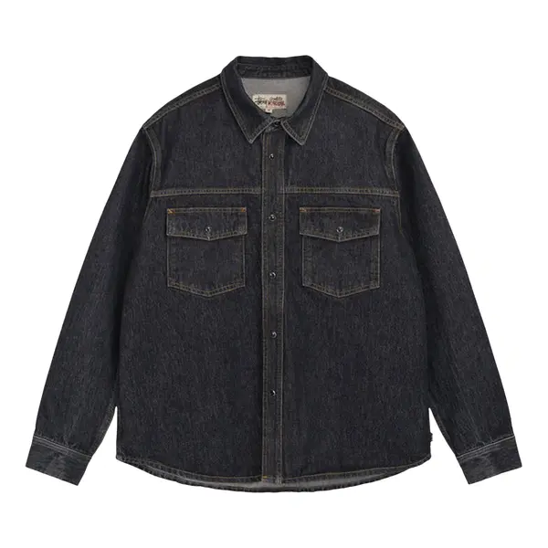 StÜssy Boxy Western Denim Shirt 'washed - Black