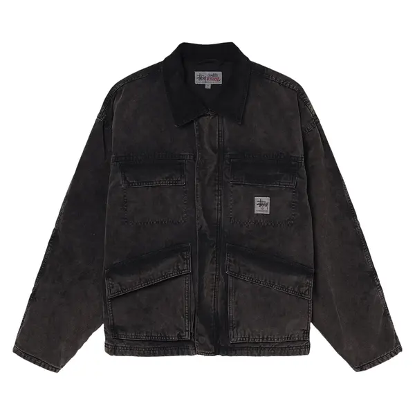 StÜssy Distressed Canvas Shop Jacket - Black