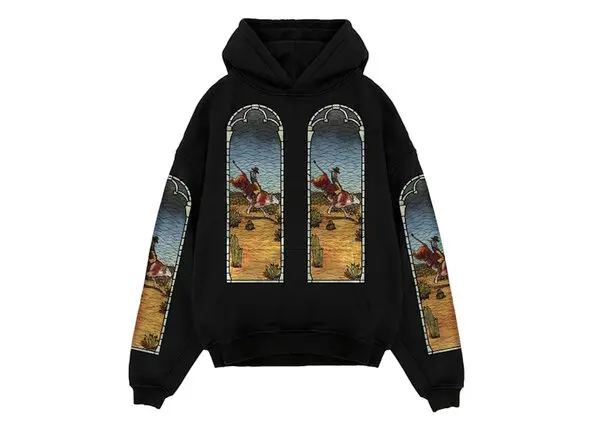 WHO DECIDES WAR X Est Gee Stained Glass Hoodie - Black