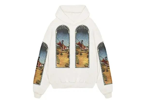 WHO DECIDES WAR X Est Gee Stained Glass Hoodie - Cream