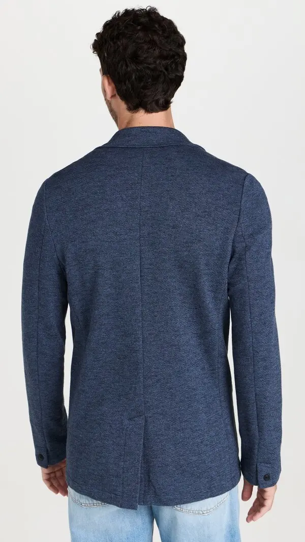 Faherty Brand Inlet Knit Blazer - Deep Navy Melange