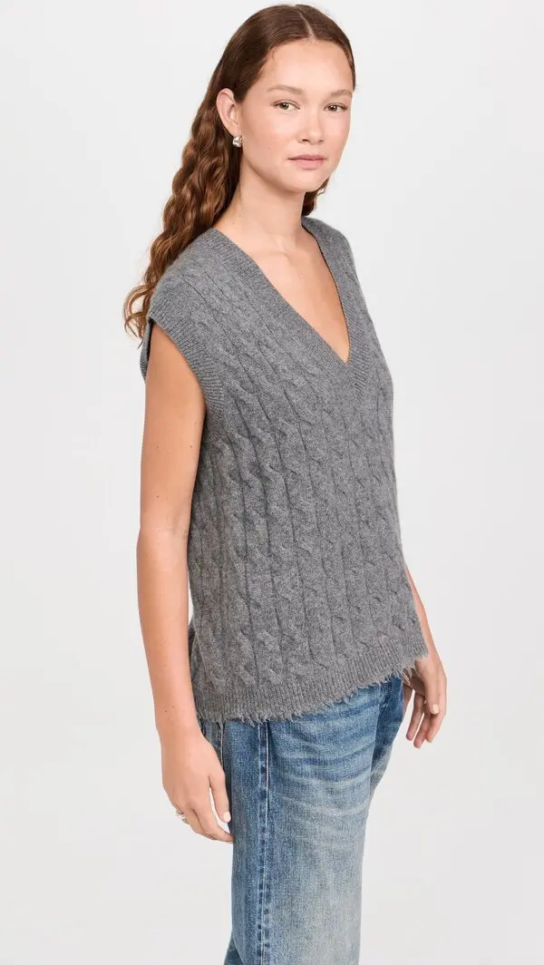 RE/DONE Cashmere Cable Knit Vest