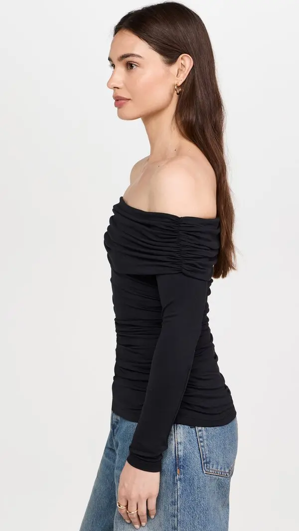 Susana Monaco Off-shoulder Gathered Top - Black