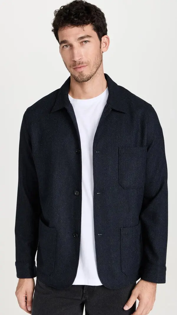 Portuguese Flannel Labura Herringbone Wool Jacket