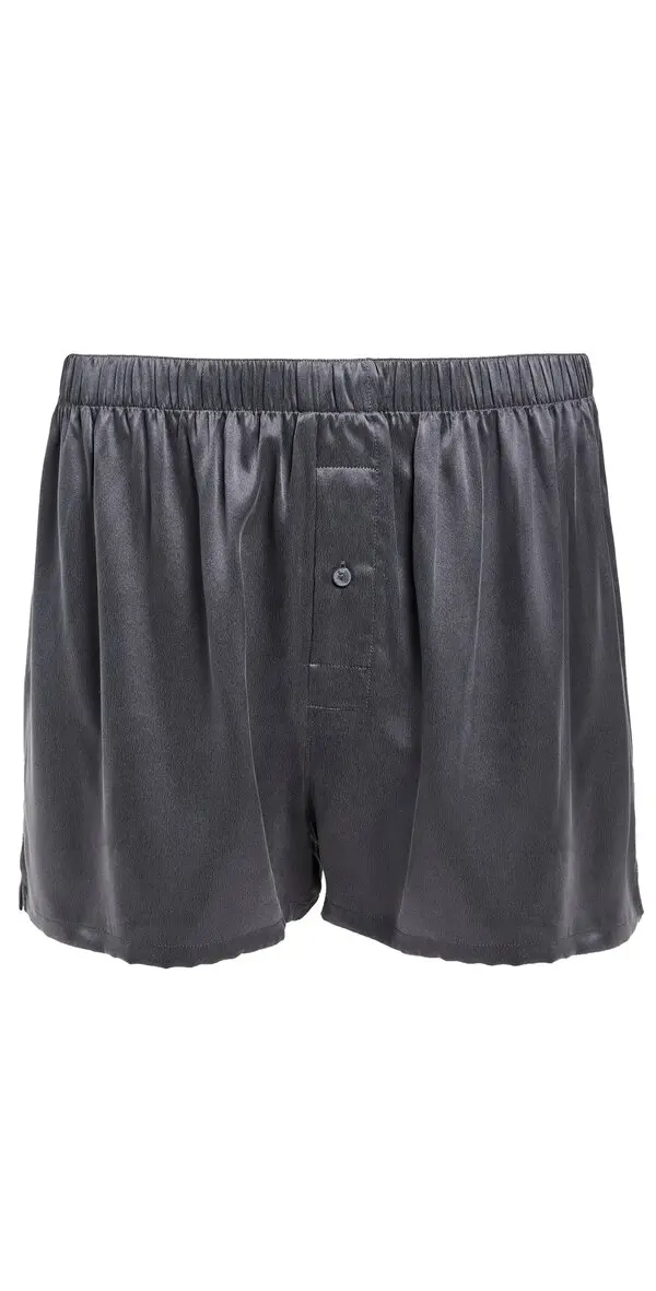 Lunya Washable Silk Boxers - Meditative Grey