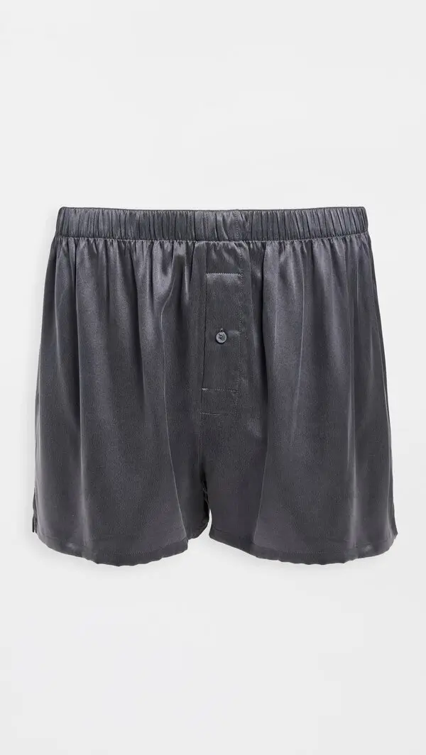 Lunya Washable Silk Boxers - Meditative Grey