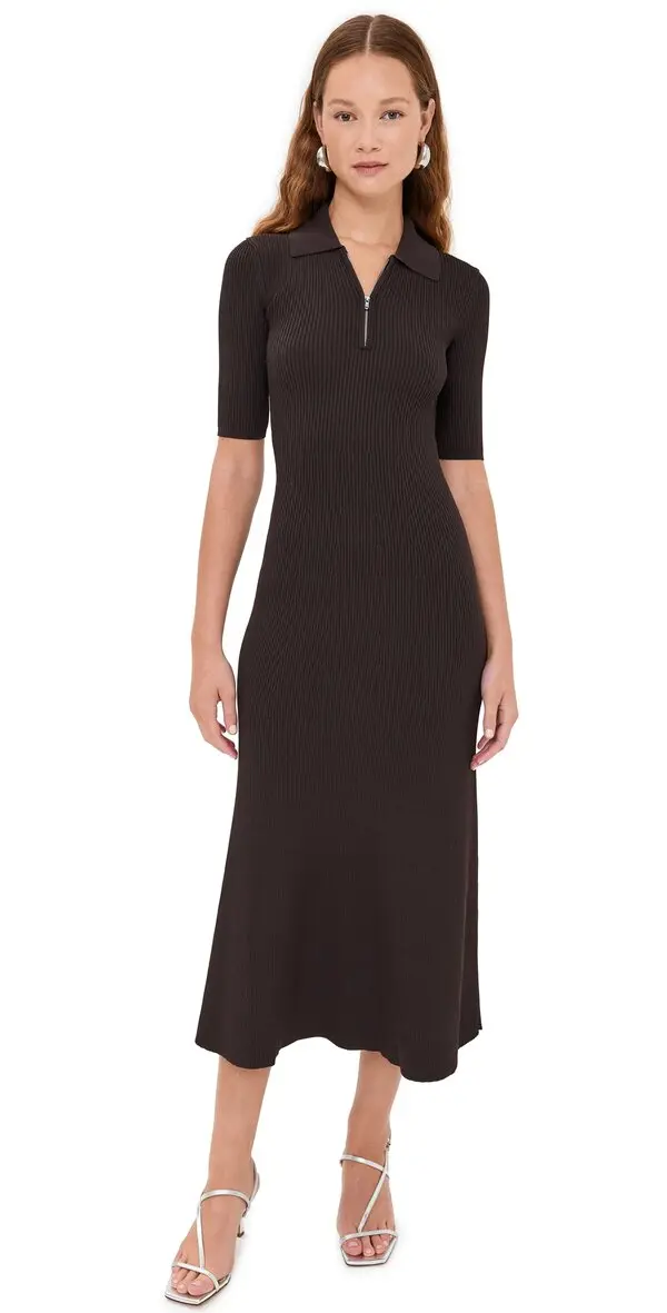 tie knit dress Ribbed Knit Tie-Front Mini Sweater Dress main image 1