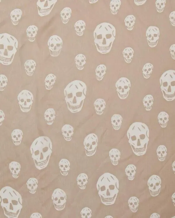 Alexander McQueen Classic Skull Wool Scarf - Beige/ivor