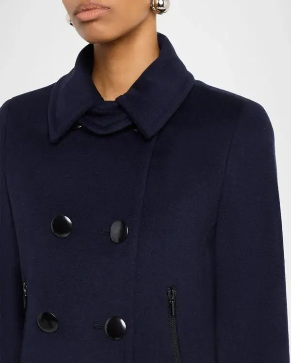 Akris Cashmere And Virgin Wool-blend Top Coat - Navy