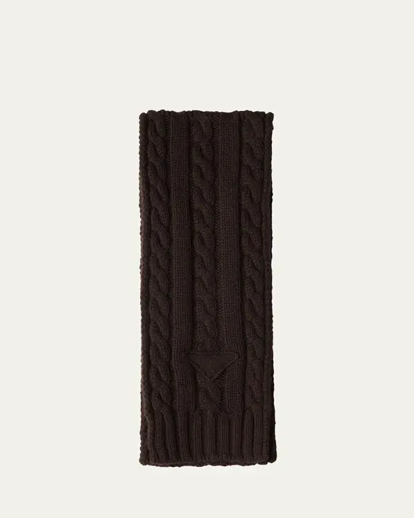 Prada Cable-knit Cashmere Scarf - Moro