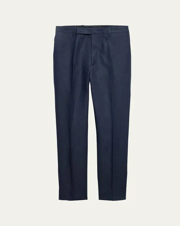 Prada Solid Nailhead Straight Leg Pants - Dkblue
