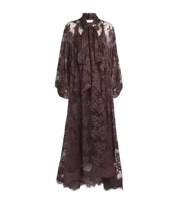 chinese dress ladies Zimmermann- Rhiannon Tie Neck Midi Dress 0