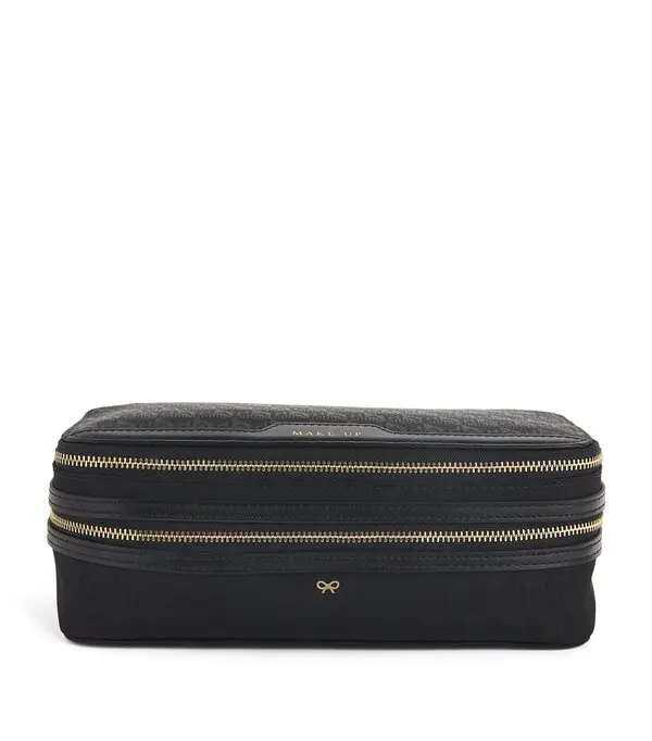 ANYA HINDMARCH Logo Jacquard Make-up Pouch - Black