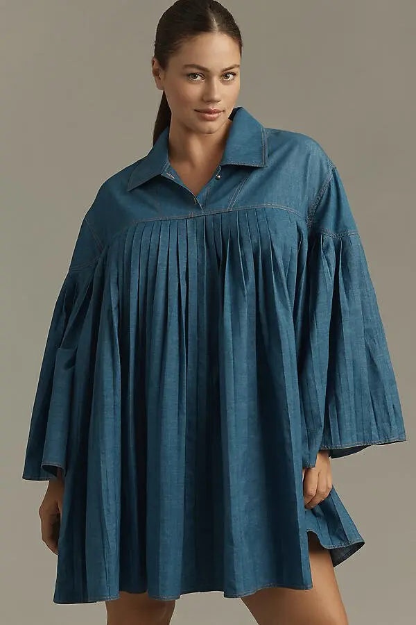 Forever That Girl Katherine Denim Swing Mini Dress In Blue - 68% Off |  Editorialist