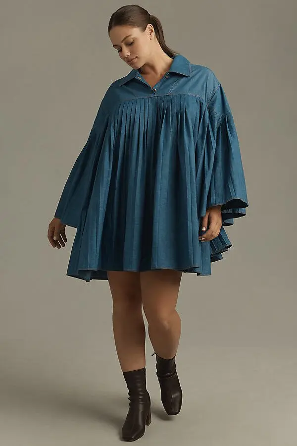 Forever That Girl Katherine Denim Swing Mini Dress In Blue - 68% Off |  Editorialist