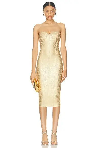 Retrofete Charlize Bustier Dress - Gold
