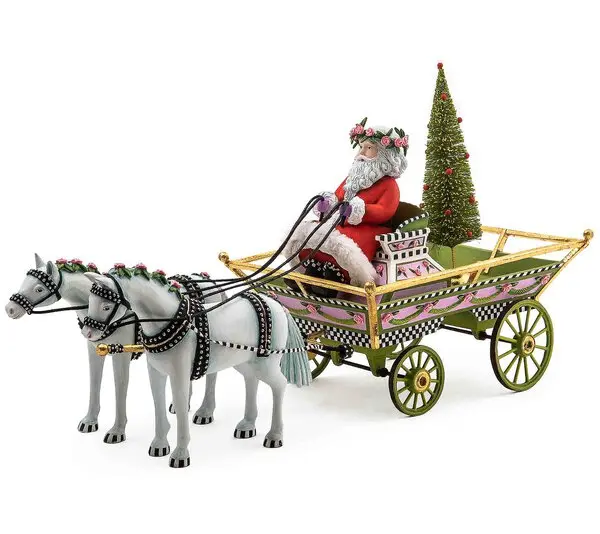 MACKENZIE-CHILDS Holiday Caroler Horse Drawn Sl Igh - One-color