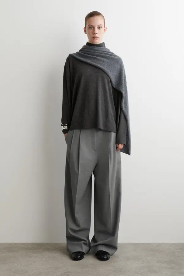 Cos Merino Wool Turtleneck Sweater - Dark Grey
