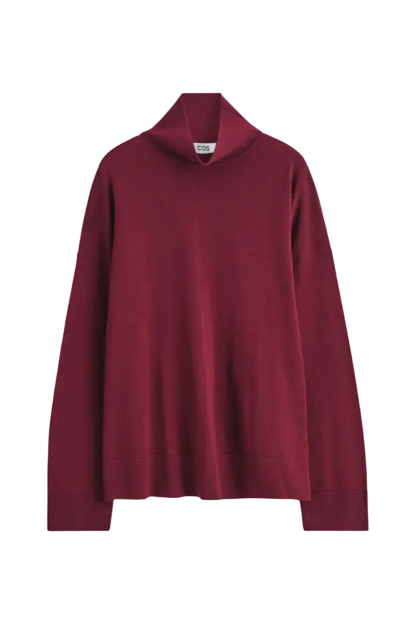 Cos Merino Wool Turtleneck Sweater - Red