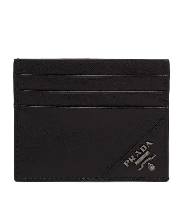 Prada Saffiano Leather Card Holder - Black