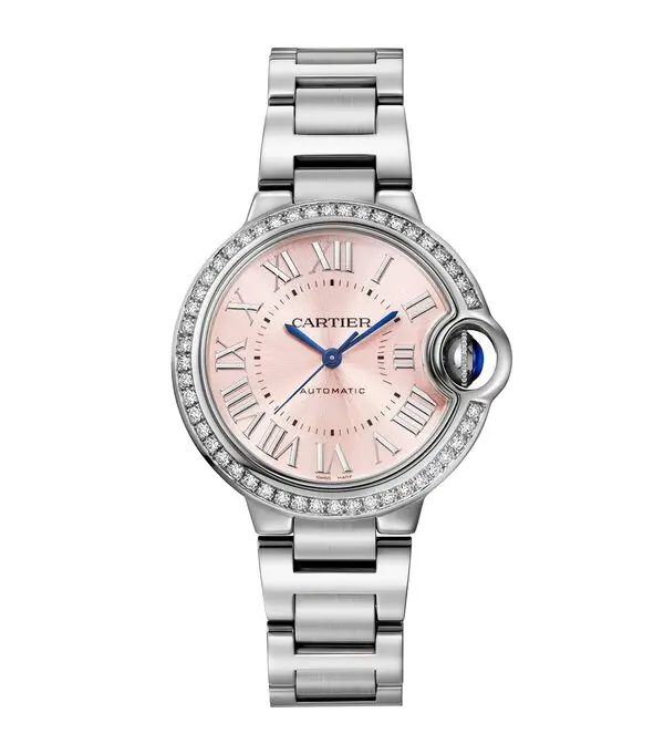 Cartier Ballon Bleu De Stainless Steel And Diamond Watch - Silver