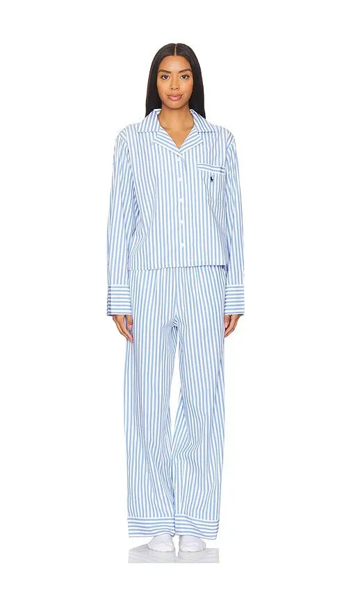 Polo Ralph Lauren Pajama Set In Blue - Wide Stripes