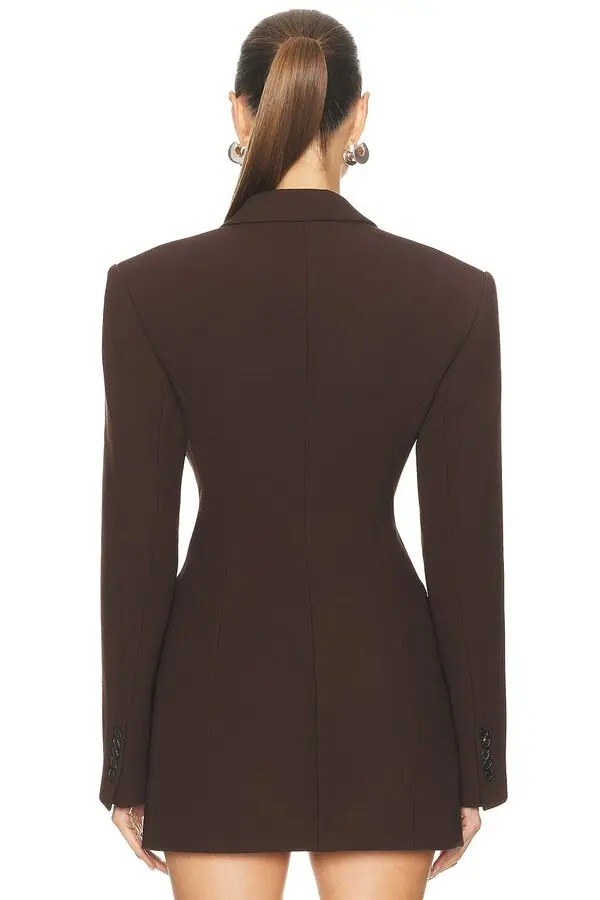Wardrobe.NYC Longline Blazer - Dark Brown