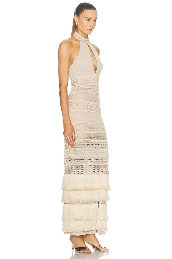 halter lace bodycon dress Cross-Neck Halter Midi Bodycon Dress with Lace in Teal main image 1