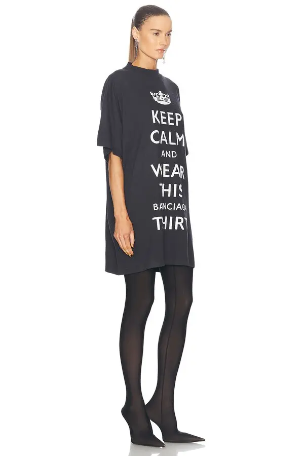 Balenciaga Keep Calm Oversized T-shirt In Black