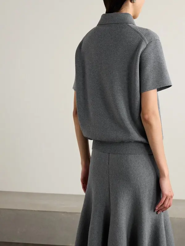 Khaite Gulliame Wool-blend Polo Top