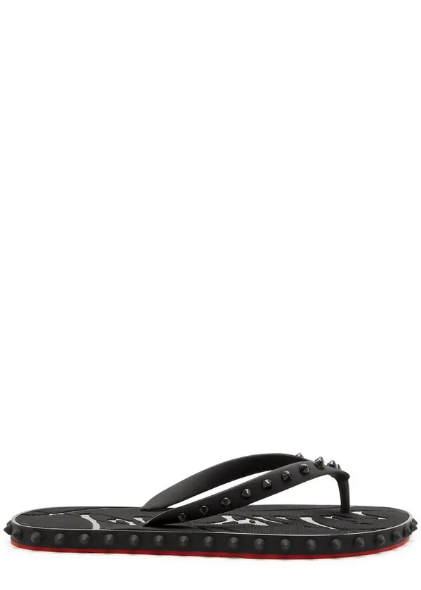 CHRISTIAN LOUBOUTIN Super Loubi Embellished Rubber Flip Flops