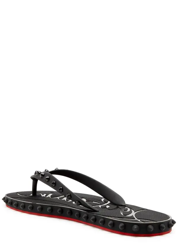 CHRISTIAN LOUBOUTIN Super Loubi Embellished Rubber Flip Flops