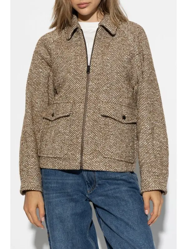 Woolrich Herringbone-pattern Jacket - Brown