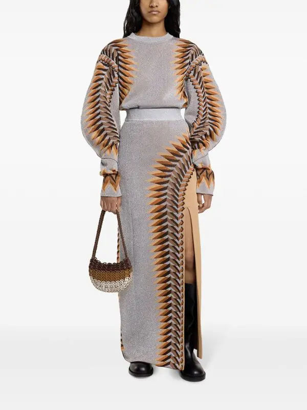 Rabanne Lurex-jacquard Long Skirt