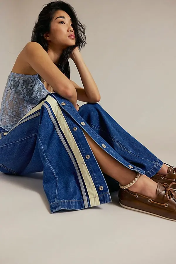Free People We The Free Finish Line Wide-leg Jeans