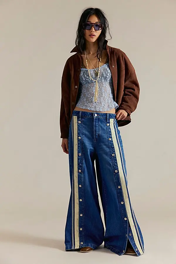 Free People We The Free Finish Line Wide-leg Jeans