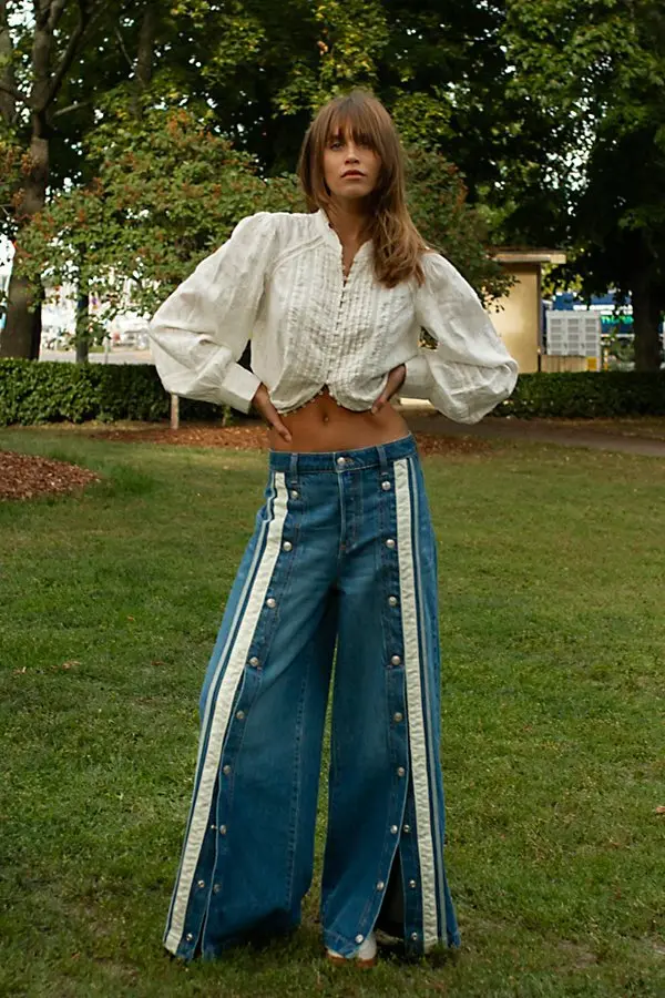 Free People We The Free Finish Line Wide-leg Jeans