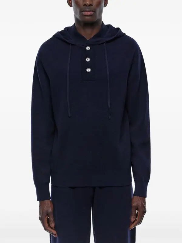 FURSAC Buttoned Knitted Hoodie