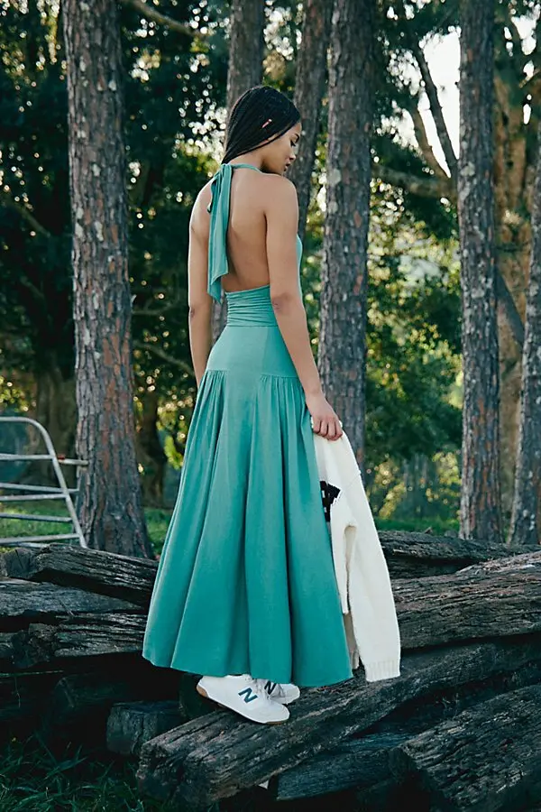 free people green backless dress Girls Hunter Green Velvet Sequin Dress – Lillies main image 1