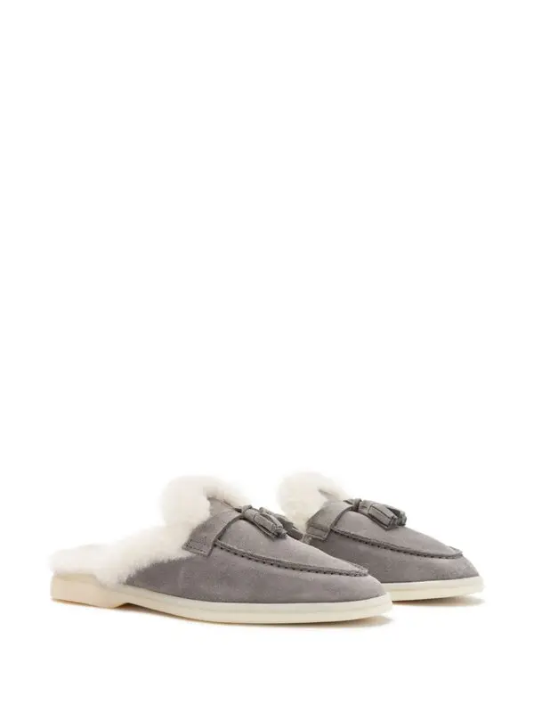 SCAROSSO Lucrezia Suede Mules - Grey