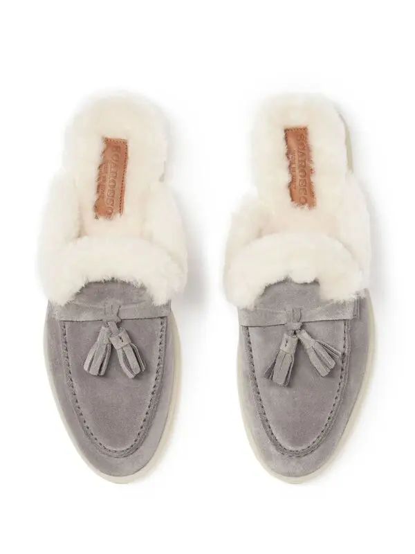 SCAROSSO Lucrezia Suede Mules - Grey
