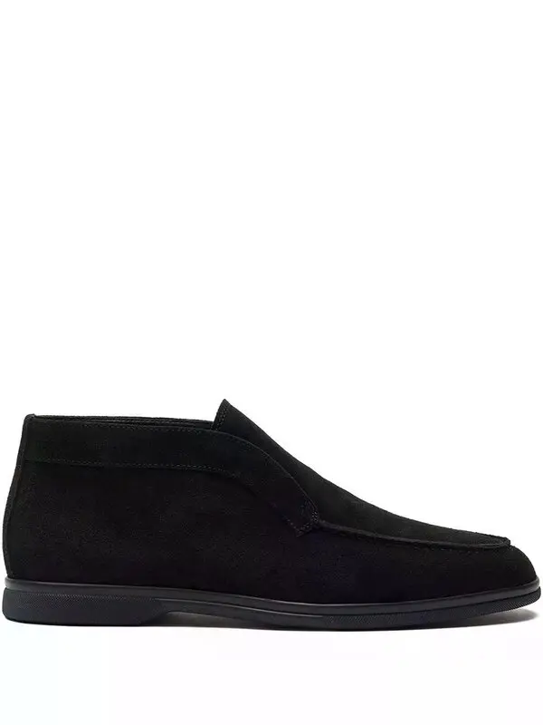 SCAROSSO Leonardo Suede Ankle Boots - Black
