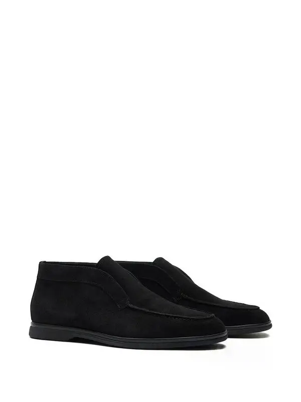 SCAROSSO Leonardo Suede Ankle Boots - Black